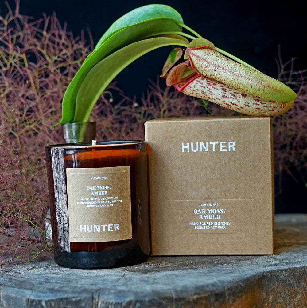 Hunter Candle Oak Moss/ Amber – Fleur de Flo